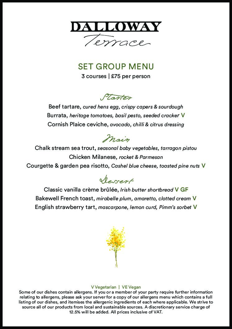 Set Group Menu A5 June 2024 | Dalloway Terrace